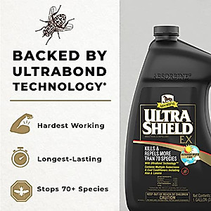 Absorbine UltraShield EX Insecticide Spray for Horses & Dogs, Kills & Repels Fly Tick Mosquito Flea Lice, Lasts Up to 17 Days, 128oz Gallon Refill