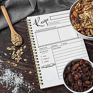 Recipe Book to Write in Your Own Recipes, 1 Pack 8.5" x 11" Blank Recipe Notebook, Double Spiral Cookbook Recipe Journal Notebook Include 200 Recipes Page With Beautifull Inner Design