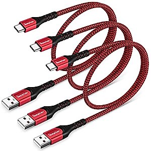 iSeekerKit USB C Cable 1.5FT [3Pack], Short USB A to USB C Cable Fast Charging Data Sync Cord Compatible for Samsung Galaxy S20 S10 S9 S8 Note 9 8, LG G8 G7, Google Pixel 2XL-Red