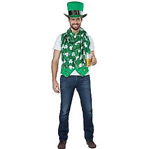 GERINLY Shamrock Scarf Fashion Spring Wrap Green Shawl for St. Patrick's Day Travel Head Scarf Unique Hijab (Green)