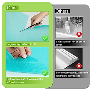 [Extra Large] Refrigerator Liners, 17.5" x 23.2" Refrigerator Liners Washable for Shelves, Cuttable Fridge Shelf Liners for Kitchen Cabinets, Refrigerator Drawer Cupboard Liners - 9 Pcs