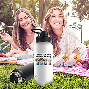 Thank You for Being A Friend Mug Gifts - Gifts for Friend, Friendship Birthday Mothers Day Gifts for Women Buddies Besties Sister Female - Golden Girls Water Bottles 32 OZ