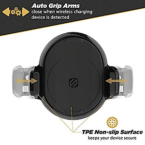 Scosche MGQVP-XTET MagicGrip FreeFlow Autogrip Wireless Charging Vent Phone Mount for Car in Black