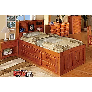 Discovery World Furniture Captains Bookcase Bed, Twin, Honey