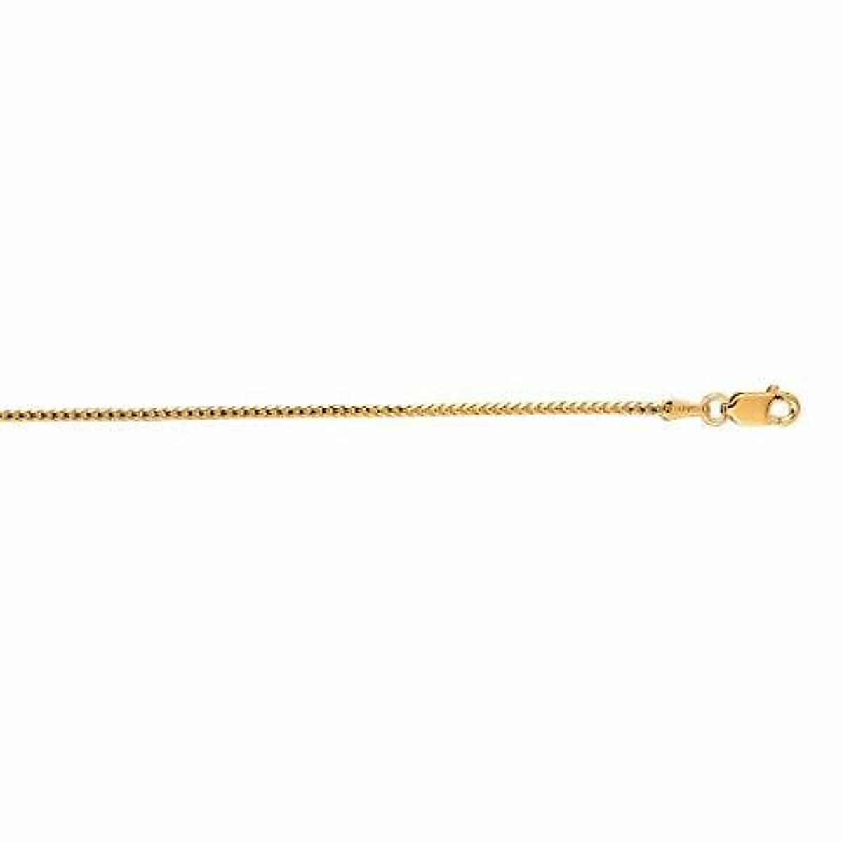 14K Yellow Or White Gold 1.2mm Shiny Diamond-Cut Classic Franco Chain Necklace for Pendants and Charms with Lobster-Claw Clasp (,16" , 18", 20" or 24 inch)