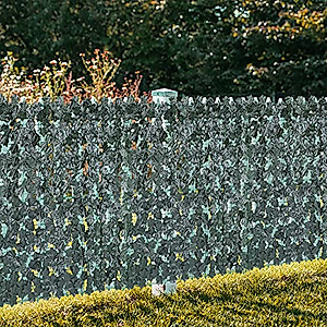 Boshen 3Pcs 118 x 39 Inch Artificial Faux Ivy Privacy Fence Outdoor Ivy Leaf Fence Privacy Screen Faux Greenery Decorative Privacy Panels Vine Leaf Decoration for Garden Porch Patio Balcony
