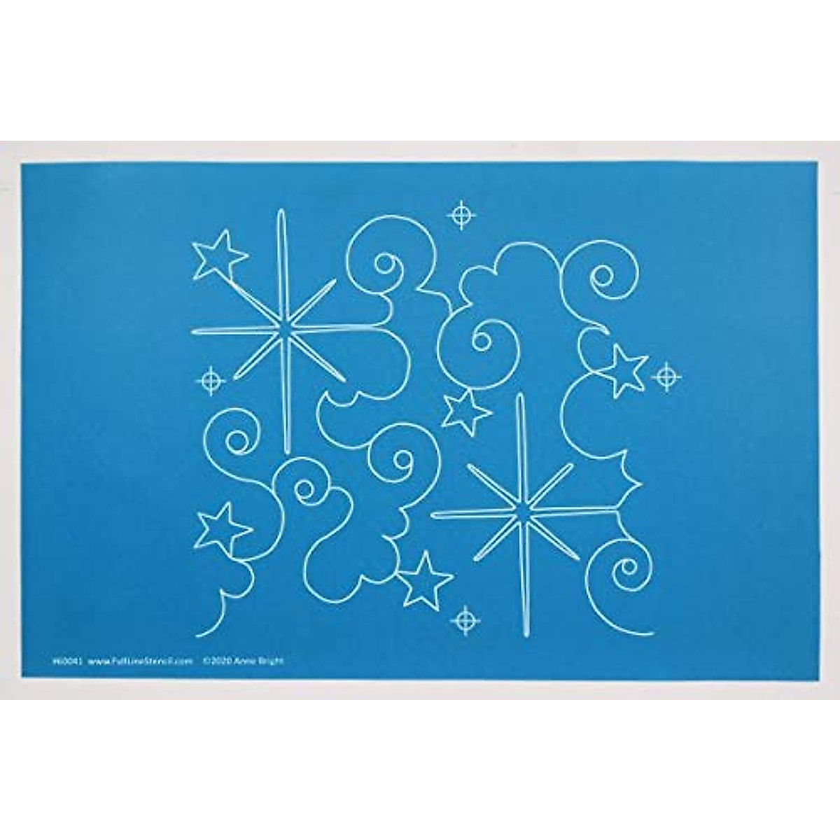 Hancy Creations Christmas Holiday Bundle, Pack of 3 Full Line Stencils, #40005 White Winter with Snowman Border, #60041 Christmas Star, #60042 Christmas Lights (40005, 60041, 60042)