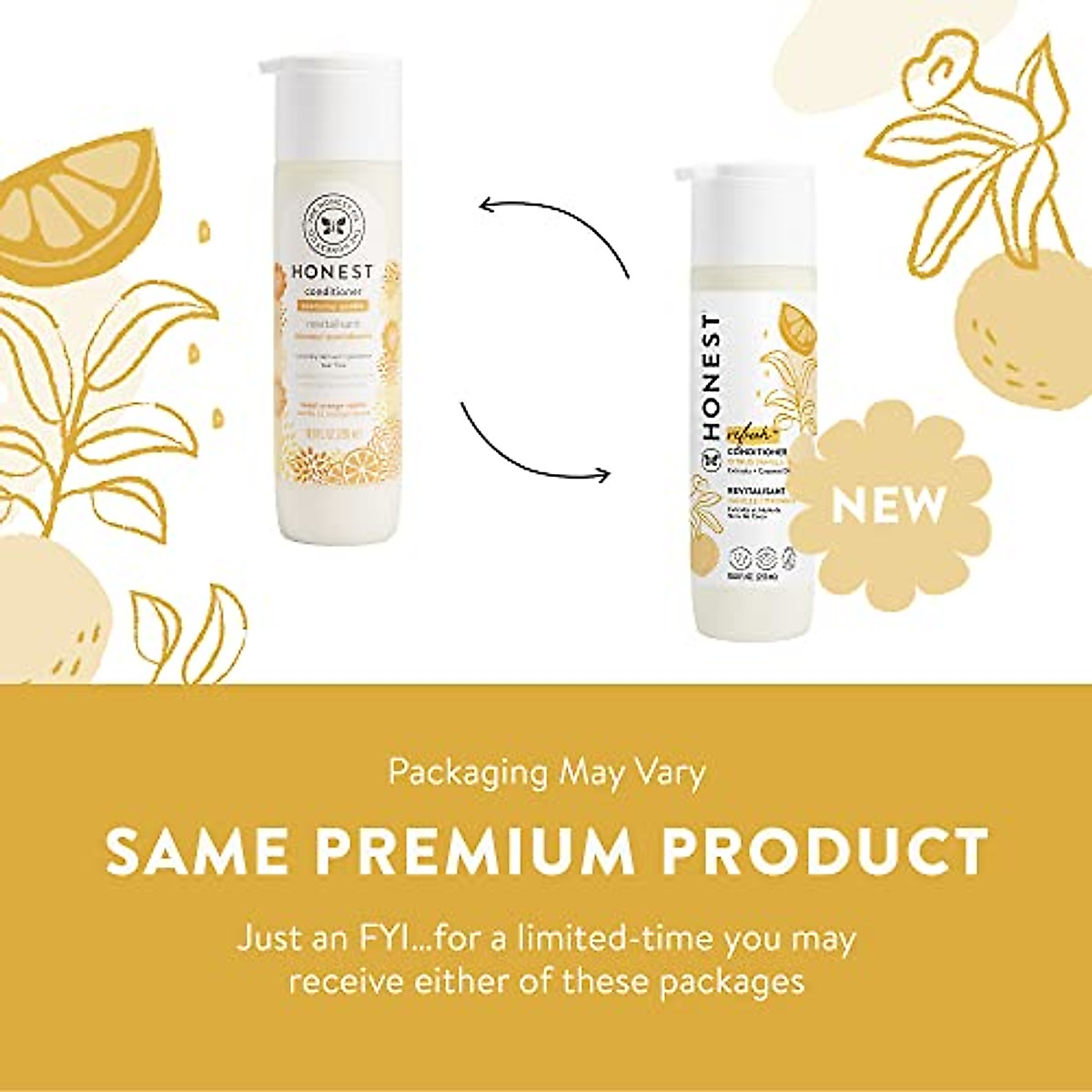 The Honest Company Silicone-Free Conditioner | Gentle for Baby | Naturally Derived, Tear-free, Hypoallergenic | Citrus Vanilla Refresh, 10 fl oz