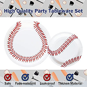 Baseball Party Favors Party Decorations, 96pcs Baseball Party Plates and Napkins Forks Baseball Themed Party Birthday Decorations Supplies For Boys Baby Shower Serves 24