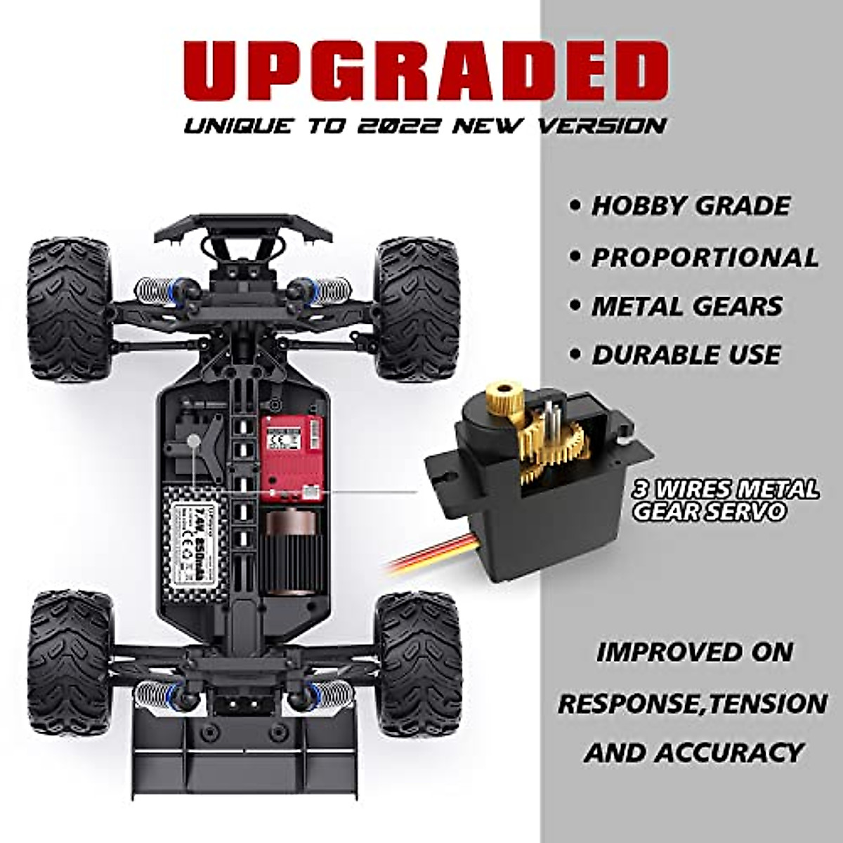 HAIBOXING 1:18 Scale RC Car 18868 36km/h High Speed 4X4 Off-Road Remote Control Truck, Waterproof Electric RC Cars All Terrain Toy Truck for Kid and Adults Two Batteries Supply 40 Mins Playtime
