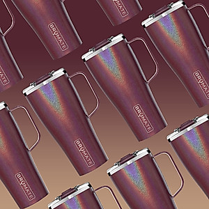 BrüMate Toddy XL - 32oz 100% Leak Proof Insulated Coffee Mug with Handle & Lid - Stainless Steel Coffee Travel Mug - Double Walled Coffee Cup (Glitter Merlot)