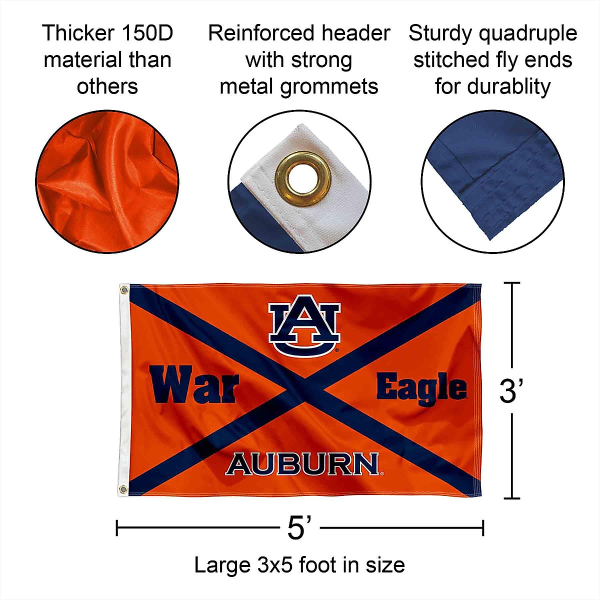 College Flags & Banners Co. Auburn AL State Design Flag