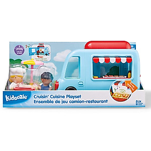Kidoozie Cruisin Cuisine Playset, 7 Piece Lights and Sounds Food Truck, Imaginative Figure Play, for Children 18 Months and Up, Multi