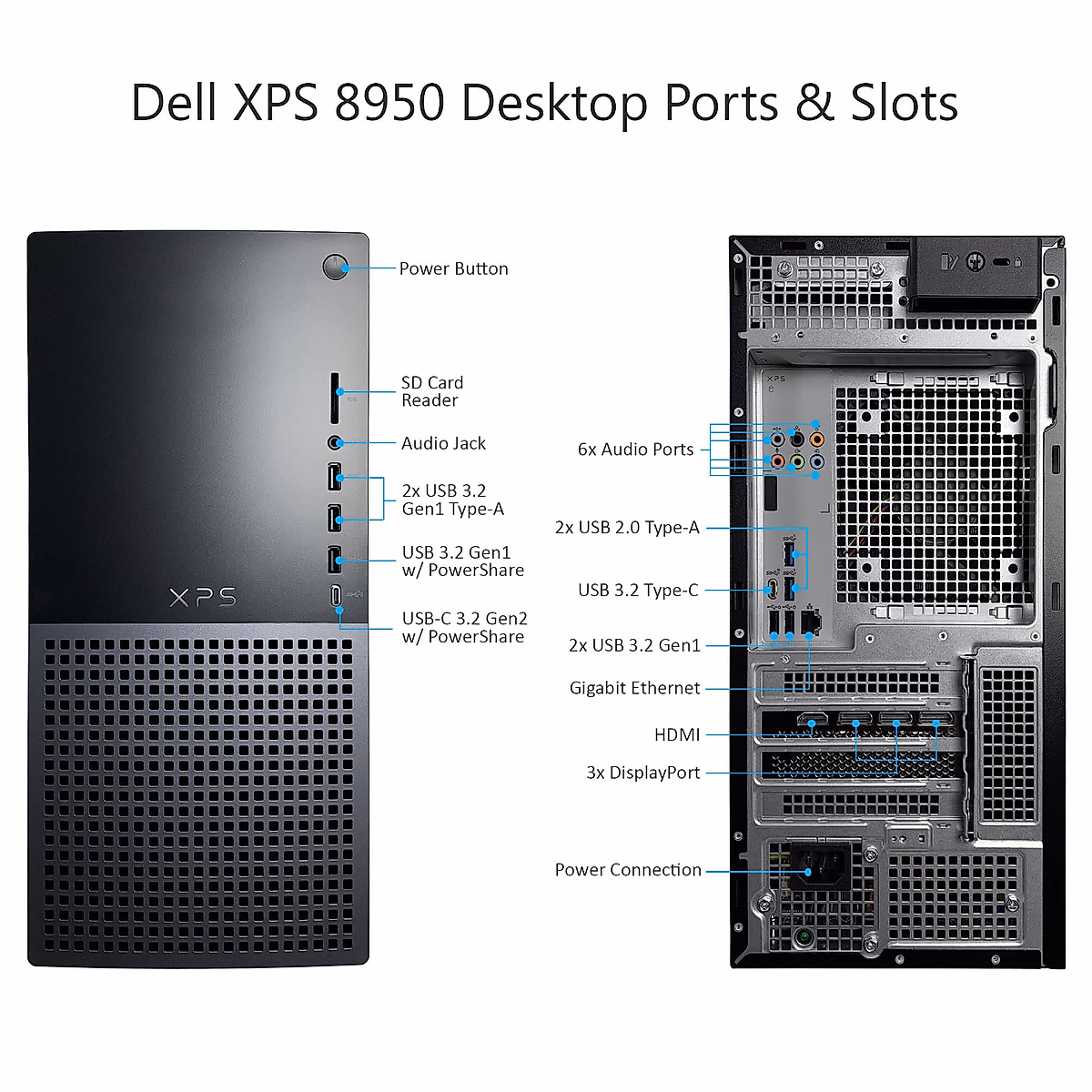 Dell XPS 8950 Gaming Desktop Computer - 12th Gen Intel Core i7-12700 up to 4.90GHz CPU, 128GB DDR5 RAM, 512GB NVMe SSD + 12TB HDD, AMD Radeon RX 6700XT 12GB, Killer Wi-Fi 6, Windows 11 Pro