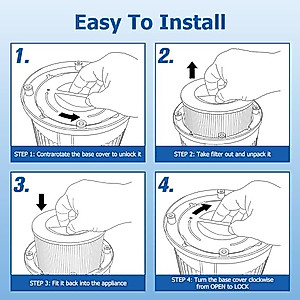 ROMON AP-T10FL Replacement Filter Compatible with Home-Dics AP-T10 AP-T10-WT AP-T10-BK Air Purifier, Part# AP-T10FL, 2 Pack, White