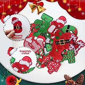 Jongdari Christmas Iron On Letters for Clothing, 2.4" Xmas Embroidery Alphabet Letterman Jacket Patche A-Z Applique for Backpack & Fabric (Christmas 26pcs)