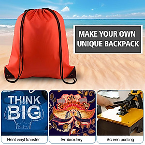 KUUQA 20 Pcs Drawstring Backpack Bags String Backpack Bulk Sport Gym Sack Bags for School Traveling and Storage (Red)