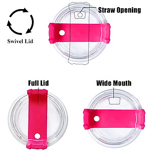 2 Pack 40 OZ Tumbler Lid Compatible for Stanley Quencher, Spill Proof Splash Resistant Stainless Steel Tumbler Covers Fit for Stanley and More Coffee Mugs (Rose, 40oz-1.0)