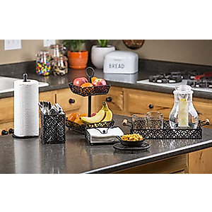 Tablecraft Farmhouse Collection Paper Towel Holder, Black
