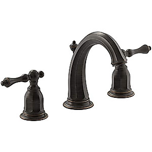 KOHLER Kelston Widespread Bathroom Sink Faucet, Drain Included, 3 Hole Installation, Oil-Rubbed Bronze Finish, K-13491-4-2BZ
