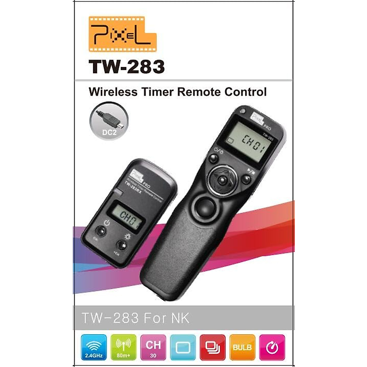 Pixel Timer Shutter Release Remote Control TW283-DC2 Remote Release for Nikon Z7 Z7II Z6 Z6II Z5 D5600 D3300 D5000 D5100 D5200 D5300 D5500 D90 D7000 D7100 D7200 D7500 D780 D610 D750 P7700 P7800