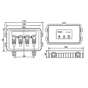 MagiDeal Solar Junction Box PV Connector with 3 Diodes for Solar Panel 100-180W 6A