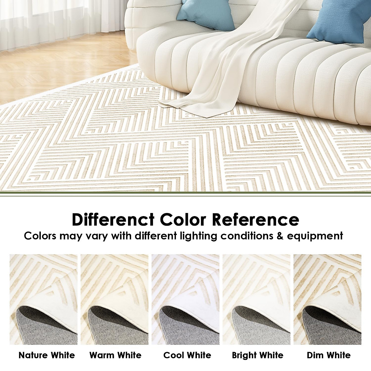 Comfwell Door Mat Indoor Entrance 2x3 Beige Rug Machine Washable Rug, Small Area Rug - Stain & Water Resistant Non Slip - for Entryway; Kitchen; Front Door Indoor Entrance, Beige