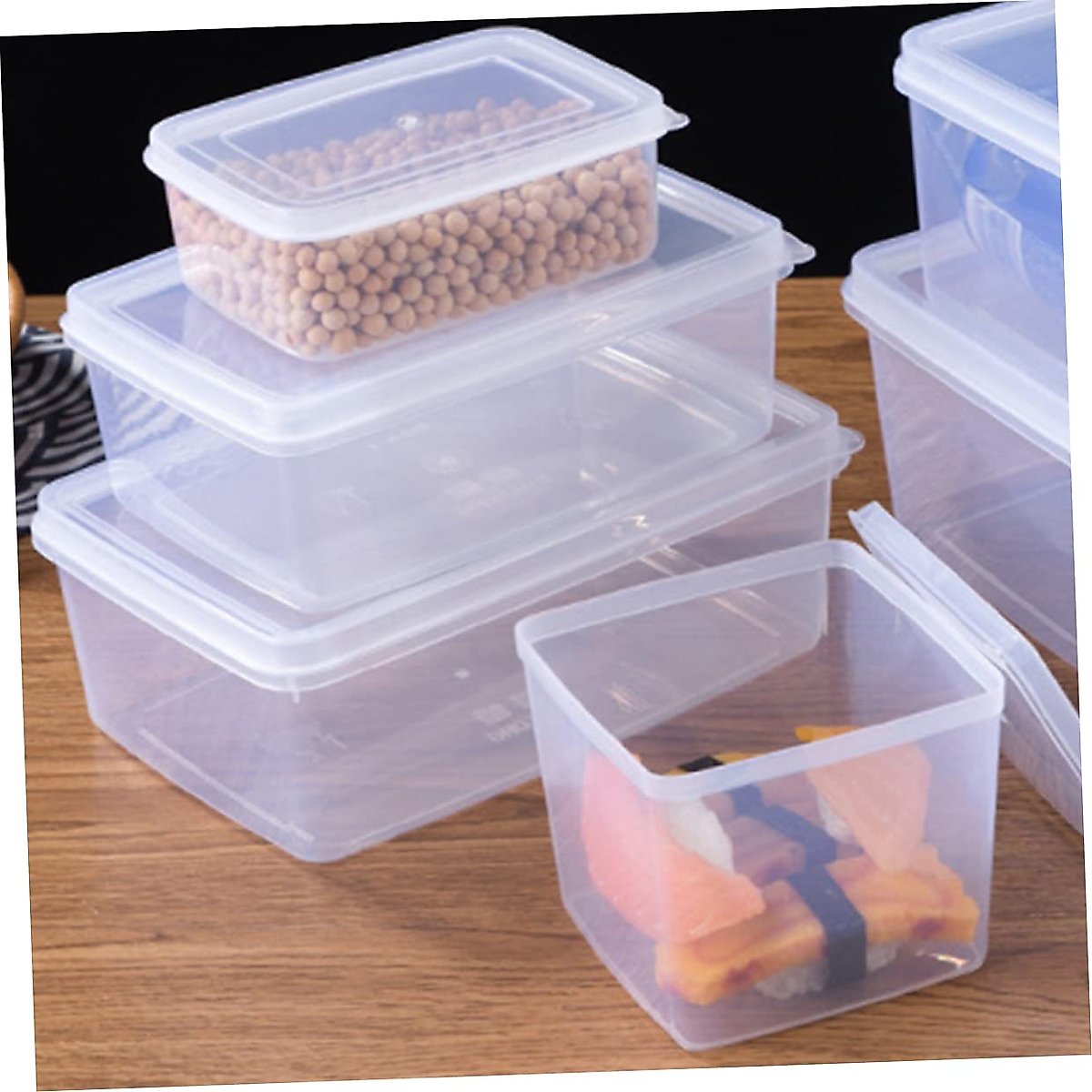 Anneome 6 Pack Fridge Storage Boxes Multi-function Fridge Organizer Reusable Food Containers for Daily Use