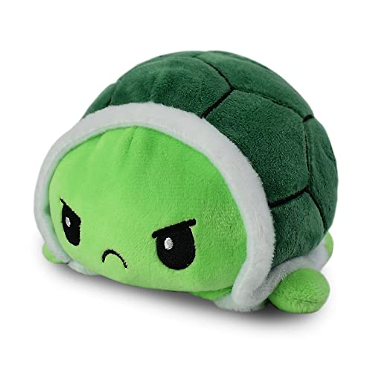 TeeTurtle - The Original Reversible Turtle Plushie - Green - Cute Sensory Fidget Stuffed Animals That Show Your Mood 4 inch