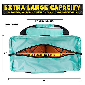 ToteCooler Beach Picnic Mesh Tote Bag with Zipper Top, Dual Internal Sling Bottle Pockets, 3 Exterior Pockets and Insulated Soft Cooler with Anti-Slip Rubber Base Guard (Seafoam)