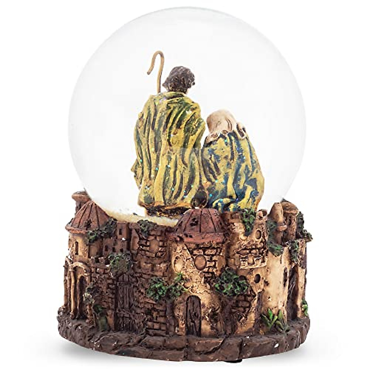 Elanze Designs Nativity Town 100 MM Christmas Snow Globe Plays Silent Night
