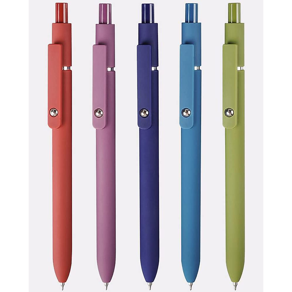 sencoo 5 pack Blue Gel Pens Quick Dry Ink Pens Fine Point Retractable Roller Ball Pens 0.5 mm Smooth Writing Pens Cute Pens Aesthetic pens for School Office Home Diary Gift Pens (Blue)