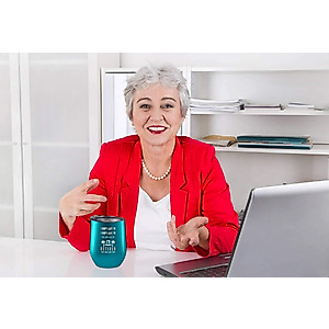 Fancyfams Retirement Gifts for Women 12 oz Stainless Steel Vacuum Insulated Wine Tumbler with Lid and Straw - Retirement Gifts - Happy Retirement - Gift Ideas - Adventure Begins (Turquoise)