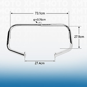 XMT-Moto Engine Guard Highway Crash Bar fits for Harley Davidson Touring Road King Street Glide Electra Glide CVO and Trike Models 1997-2008,Replace for 49184-97,Chrome
