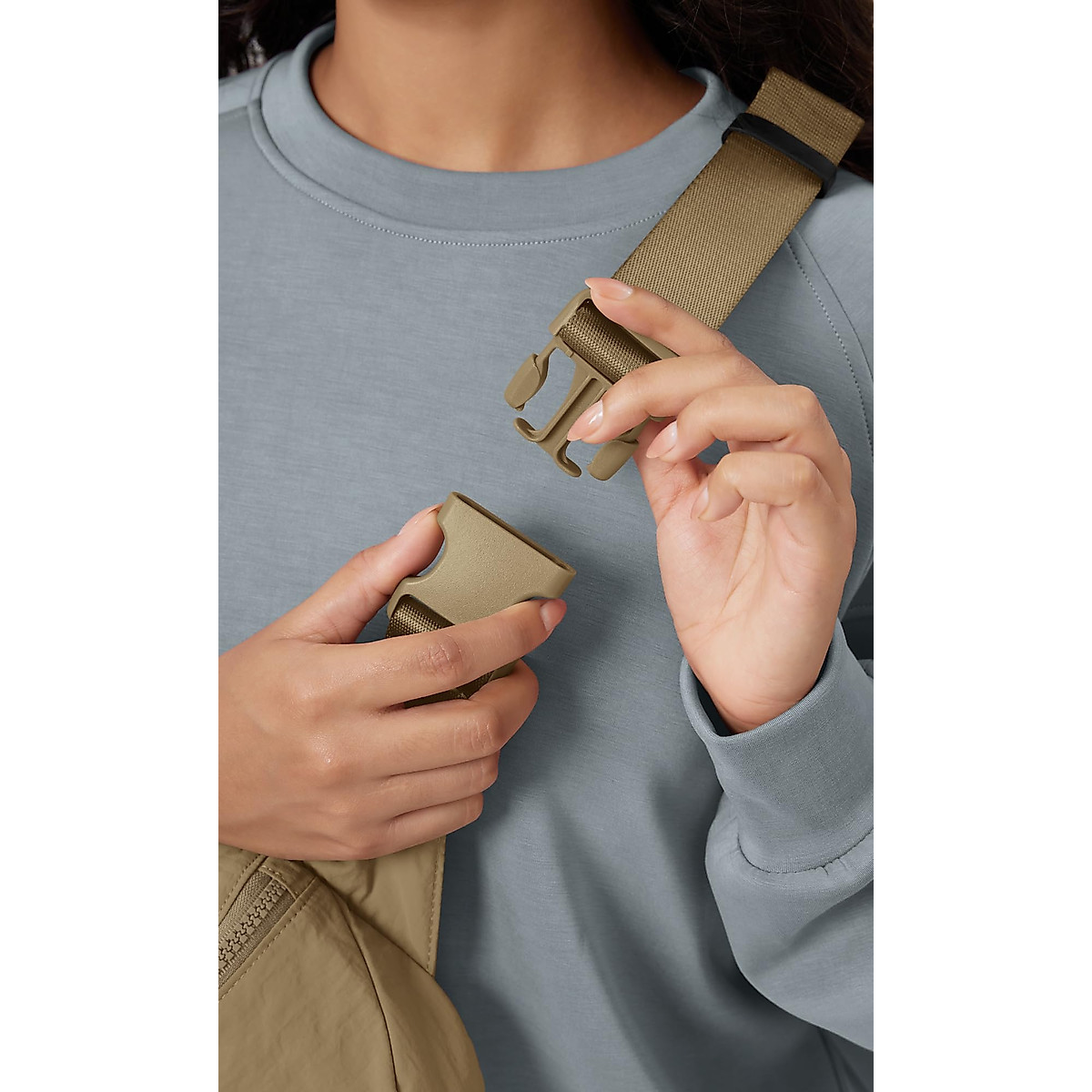 ODODOS 2L Belt Bag for Women Men, Crossbody Fanny Packs with Adjustable Strap Waist Pouch for Workout Hiking Running Travel, Field