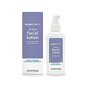 Amazon Basics Oil-free Facial Moisturizer for Sensitive Skin, Fragrance Free, 4 Fluid Ounce (Previously Solimo)