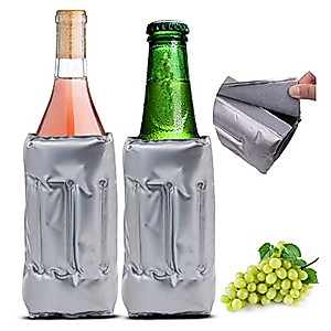 Rapid Ice Wine Cooler, Gel Wine Bottle Chill Cooler Ice Pack - Freezer Sleeve- Vodka- Tequila Chiller- Cooler- Carrier