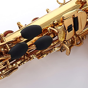 KAIY 3Pcs Saxophone Rubber Thumb Rest, Black Silicone Thumb Rest Palm Key Risers Finger Protector, for Alto Tenor Soprano Sax Key Pad Accessories