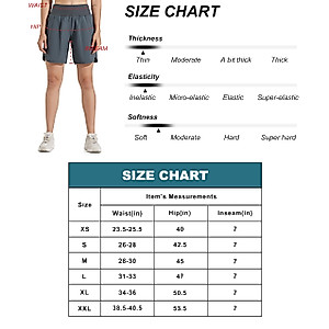 Libin Women's 7" Athletic Running Long Shorts with Liner High Waist Quick Dry Gym Workout Sports Shorts with Zipper Pockets, Black L