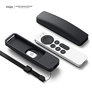 elago R5 Locator Case Compatible with 2022 Apple TV 4K Siri Remote 3rd Gen, Compatible with 2021 Apple TV Siri Remote 2nd Gen and Compatible with Apple AirTag - Full Access to All Functions [Black]