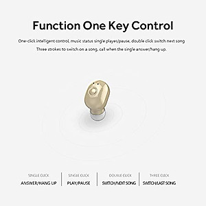 AIYIBEN Mini Bluetooth Earbud Smallest Wireless Invisible Headphone with 4-5 Hour Playtime Headset with Mic for iPhone & Android (Skin)