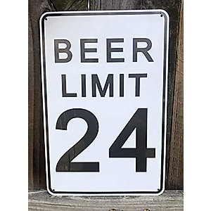 Toothsome Studios Beer Limit 12" x 8" Tin Funny Traffic Sign Man Cave Decor Garage/Bar/Beer Sign Dorm Room Decor