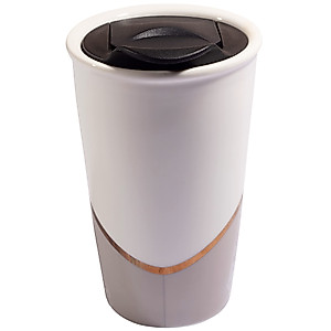 Seven20 Harry Potter Hogwarts Travel Coffee Mug, 14oz - Insulated, Ceramic Cup with Lid - Gold and Gray Hogwarts Design - Gift for Teens and Adults