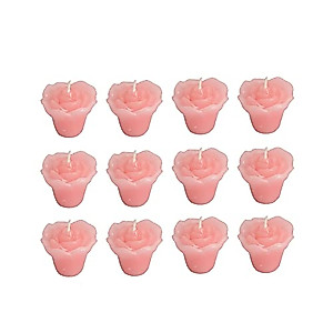 Efavormart Set of 12 Pink Mini Floating Rose Candle Ideal for Aromatherapy Weddings Party Favors Home Decoration Supplies