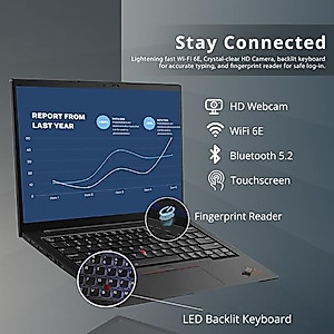 Lenovo Thinkpad X1 Carbon Gen 10 14.0" WUXGA Touchscreen Business Laptop, Intel Core i7-1260P, 32GB RAM, 1TB PCIe SSD, Intel Iris Xe Graphics, Win 11 Pro, Black, 32GB Hotface USB Card