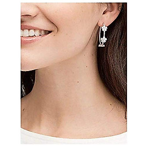 Kate Spade Gleaming Gardenia Flower Hoops in Silver