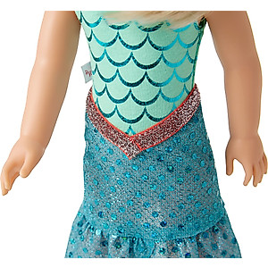 American Girl WellieWishers 14.5-inch Camille Doll with Blue Leotard, Mermaid Skirt, Headband, and Boots, For Ages 4+