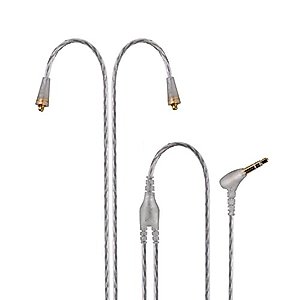 TENNMAK MMCX Detachable Cable PRO Piano Trio & Other MMCX Earphones- Transparent Silver Color (no mic)