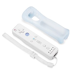 Wii Remote Controller, Wireless Wii U Motion Plus Remote Controller with Silicone Protective Case and Wrist Strap Compatible for Nintendo Wii and Wii U (1pc)