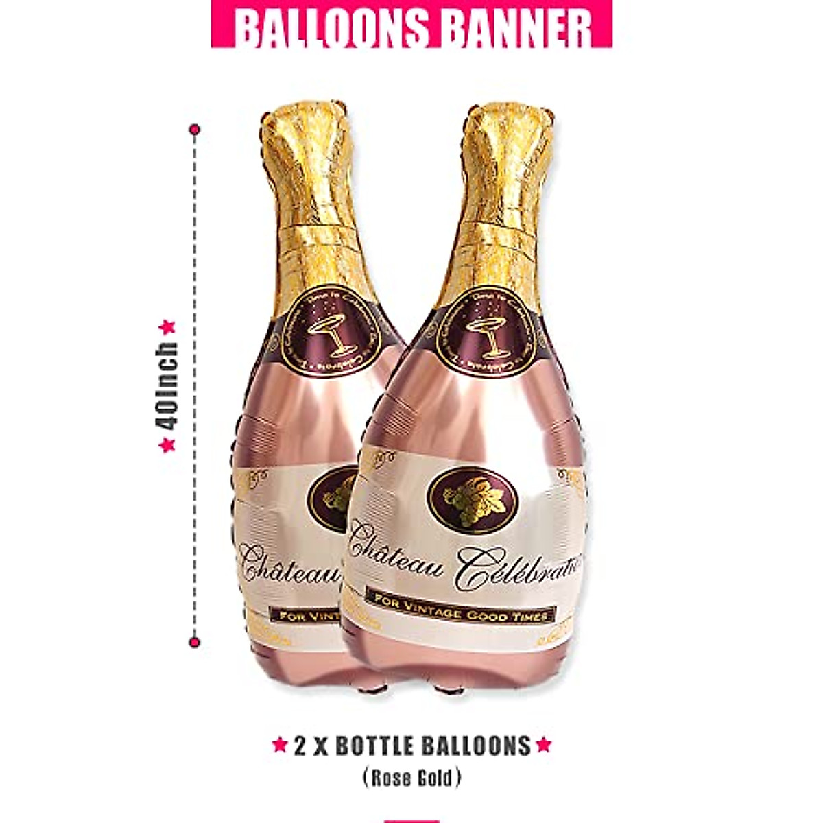 PartyForever Rose Gold Dirty 30 Balloon Birthday Decorations for Her Dirty Thirty 30th BDay Supplies for Women